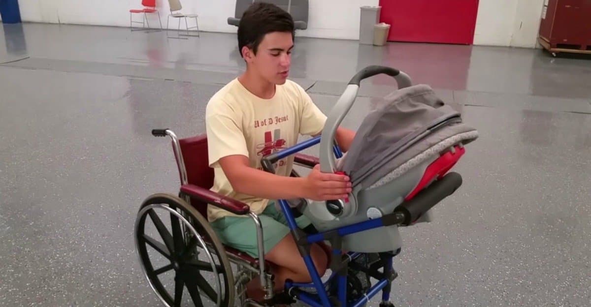 Teen Invents Stroller for Disabled Mom in Wheelchair - Elite Readers
